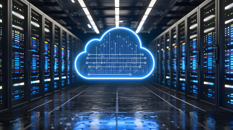 Cybersecurity Cloud Interface Stock Illustration - Illustration of ...