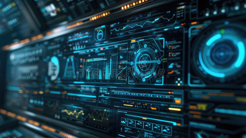 Cybersecurity Command Center with Monitors and Code Stock Image - Image ...