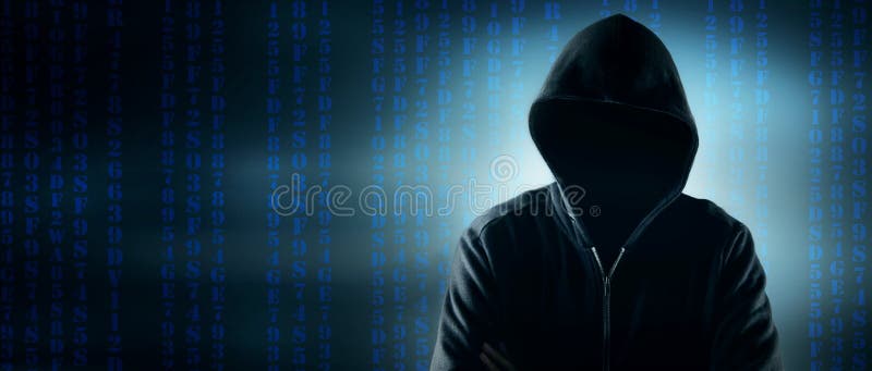 Cybersecurity, Computer Hacker with Hoodie Stock Image - Image of ...