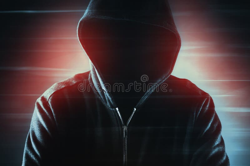 Cyber Security, Computer Hacker with Hoodie Stock Image - Image of ...