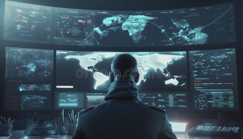 Cybersecurity Computer Hacker With Hoodie And Obscured Face Computer