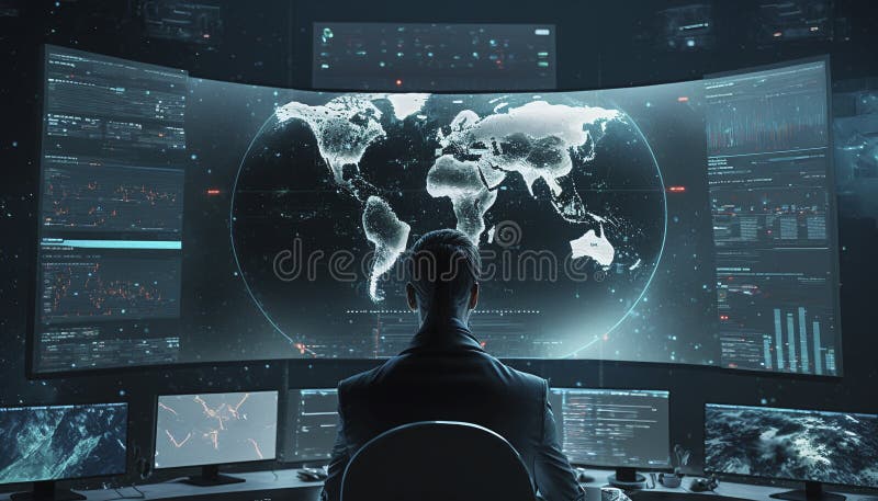 Cybersecurity Computer Hacker With Hoodie And Obscured Face Computer
