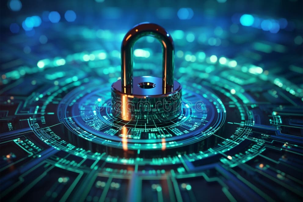 Cybersecurity Concept with Binary Code Symbolism is Depicted by a Blue ...