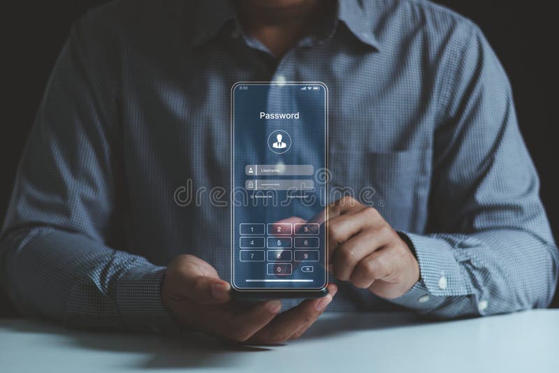 Cybersecurity Concept Businessman Enter Username Password Personal ...