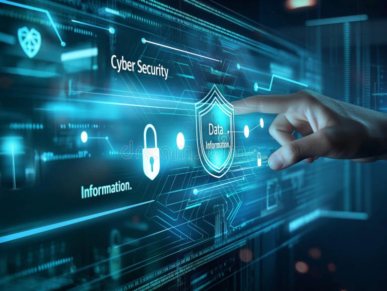 Cybersecurity Concept with Data Protection Interface Stock Photo ...