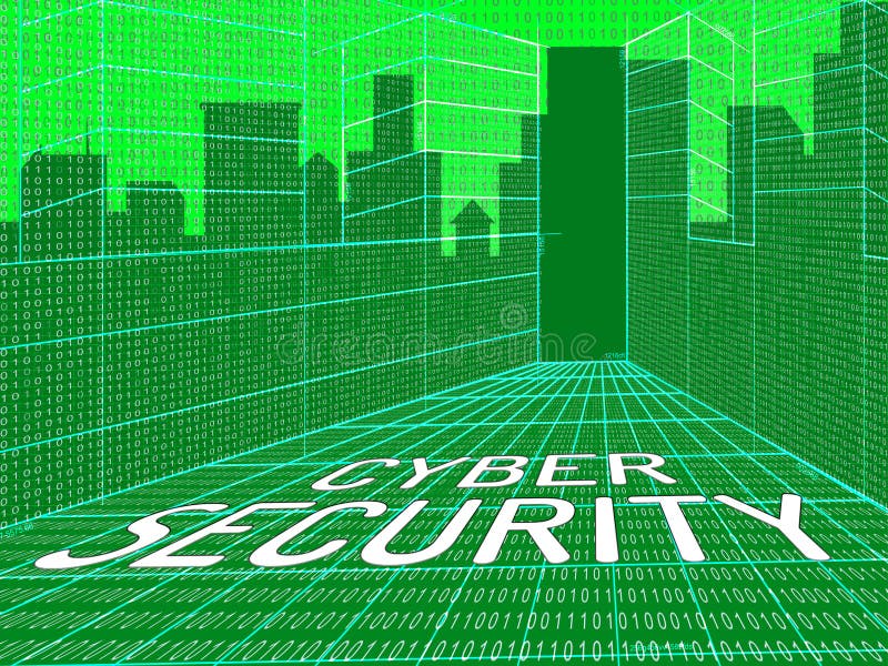 Cybersecurity Concept Digital Cyber Security 3d Illustration Stock ...