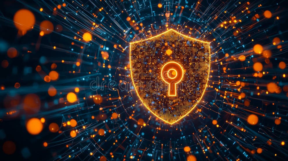 A Cybersecurity Concept in the Digital Realm, Highlighted by a Glowing ...