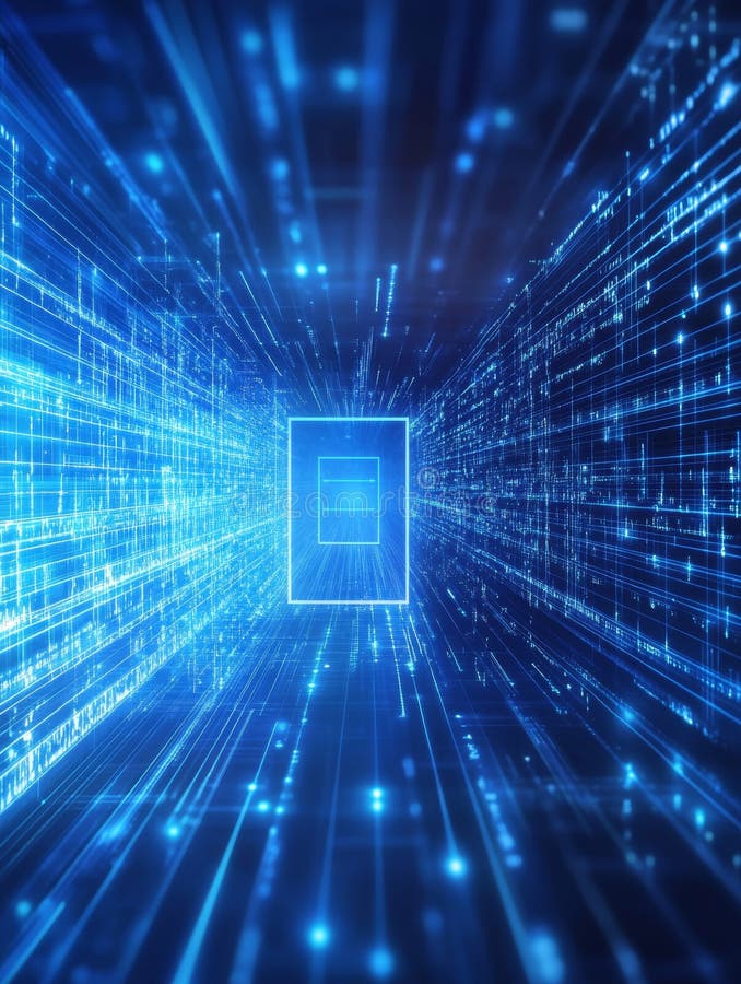 Cybersecurity Concept with Digital Shield and Matrix Code. Stock Illustration - Illustration of ...