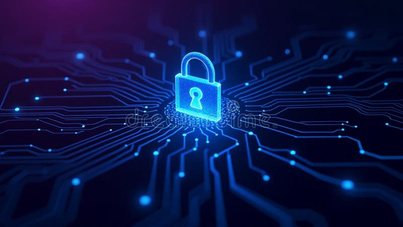 Cybersecurity Concept with Digital Shield and Secure Data Network ...