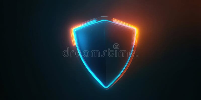 Cybersecurity Concept Dynamic Neon Shield Animation in Modern Digital ...