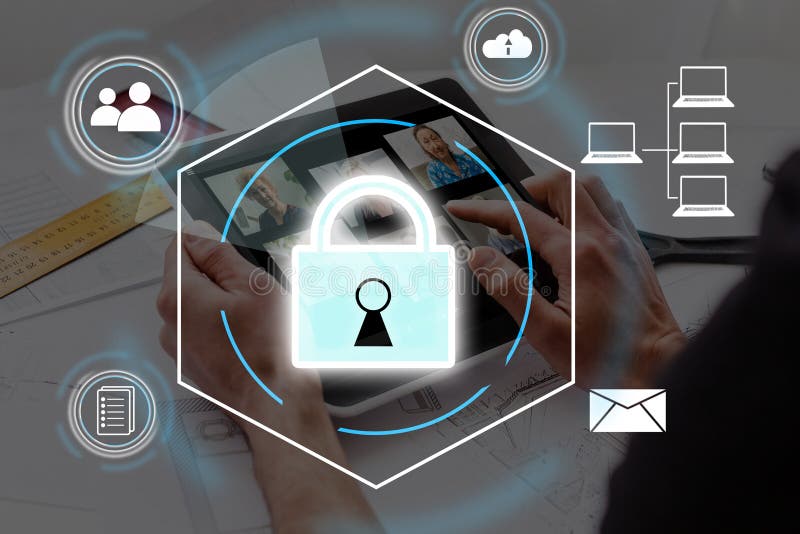 Cybersecurity Concept Global Network Security Technology Business