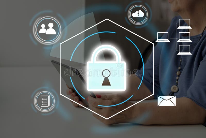 Cybersecurity Concept Global Network Security Technology, Business ...