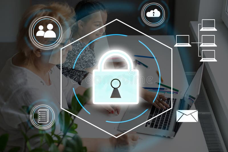 Cybersecurity Concept Global Network Security Technology, Business ...