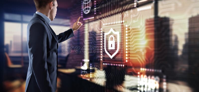 Cybersecurity Concept Global Network Security Technology Stock Photo ...