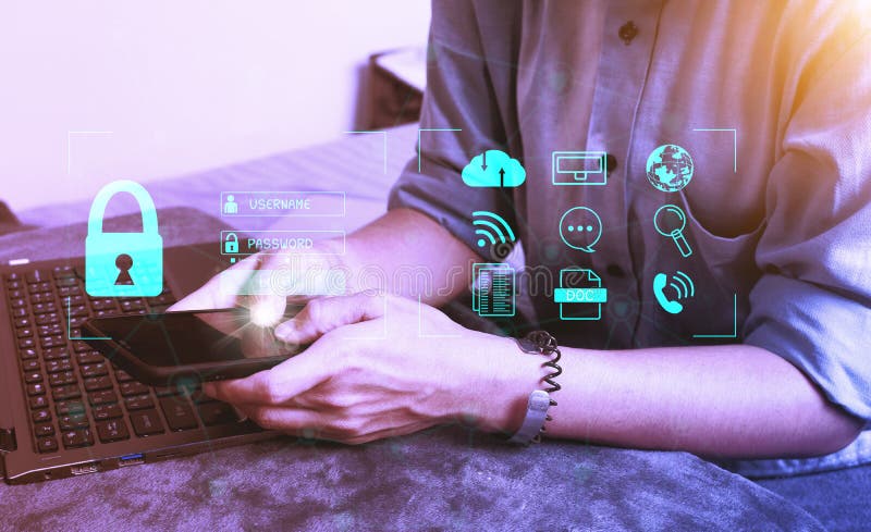 Cybersecurity Concept Global Network Security Technology, Protect ...