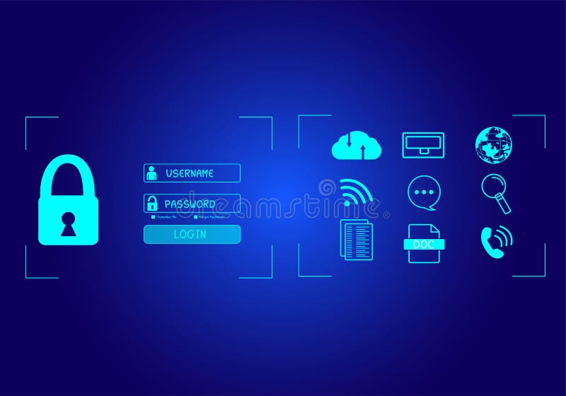 Cybersecurity Concept Global Network Security Technology, Protect ...