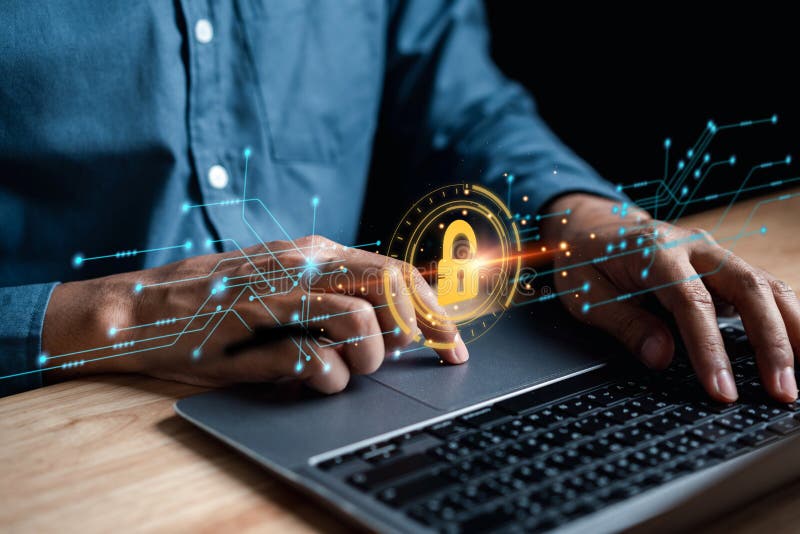 Cybersecurity Concept Identity Theft Database Hacks Internet Cyber Crime Hacker Attack