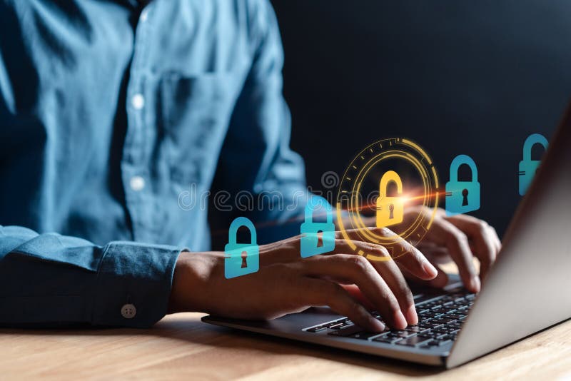 Cybersecurity Concept Identity Theft Database Hacks Internet Cyber Crime Hacker Attack