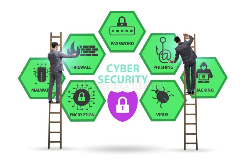 Cybersecurity Concept with Key Elements Stock Photo - Image of ...