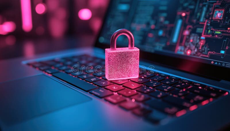 Lock Computer Keyboard Glowing Neon Light Stock Photos - Free & Royalty ...