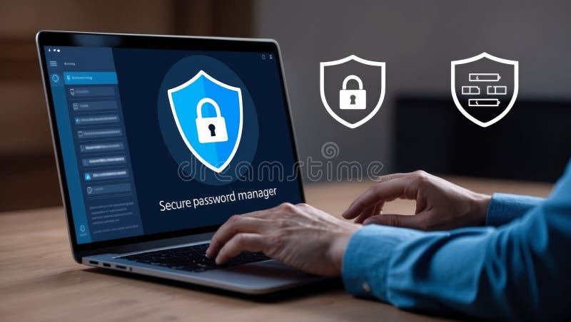 Cybersecurity Concept: Programmer with Password Screen and Security ...