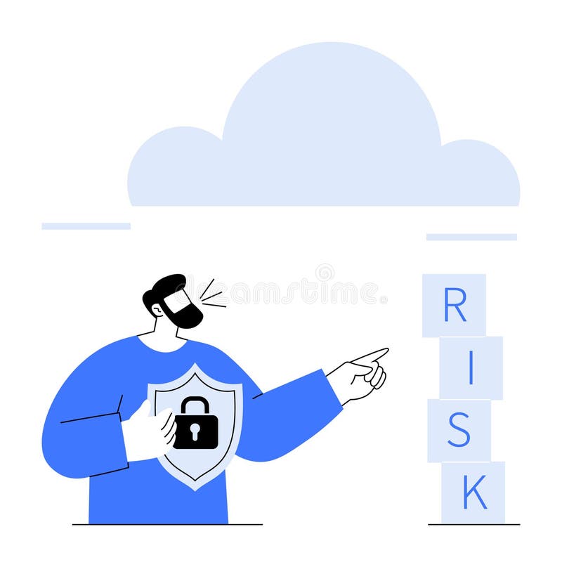 Cybersecurity Concept with Shield and Lock Highlighting Risk Management in Cloud Computing Stock ...