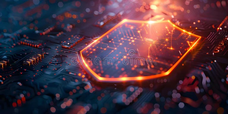 Cybersecurity Concept Shield Wireframe with Data Protection and Privacy ...