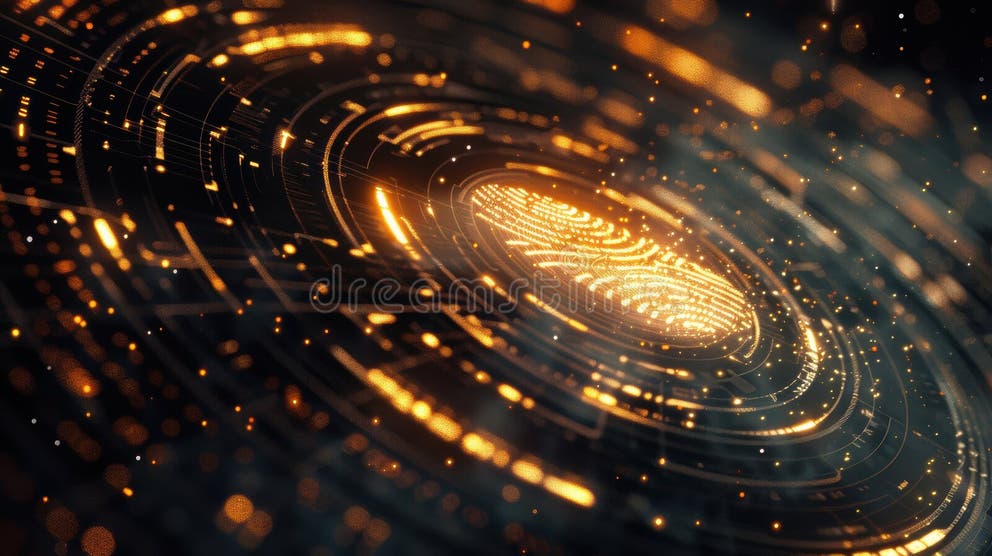 Cybersecurity Concept Showing a Secure Digital Network and Encrypted Data. Stock Image - Image ...