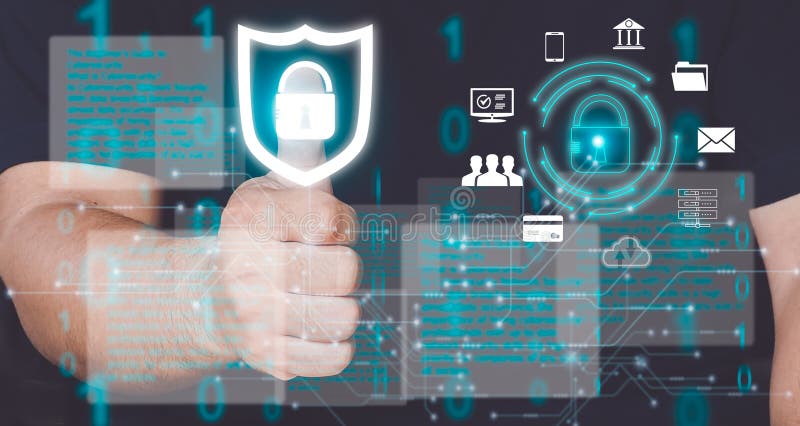 User with Privacy Security and Encryption, Cybersecurity Concept Stock Illustration ...