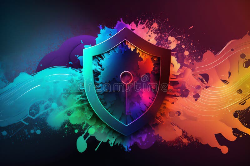 Cybersecurity Concept with Vibrant Colours, Internet Security Stock ...