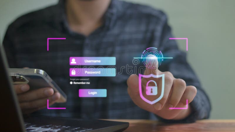 Cybersecurity Concepts Logging Data Protection Fingerprint Scanning