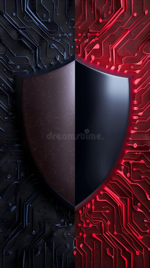 Cybersecurity Dark Shield Design Symbolizing Protection and Technology ...