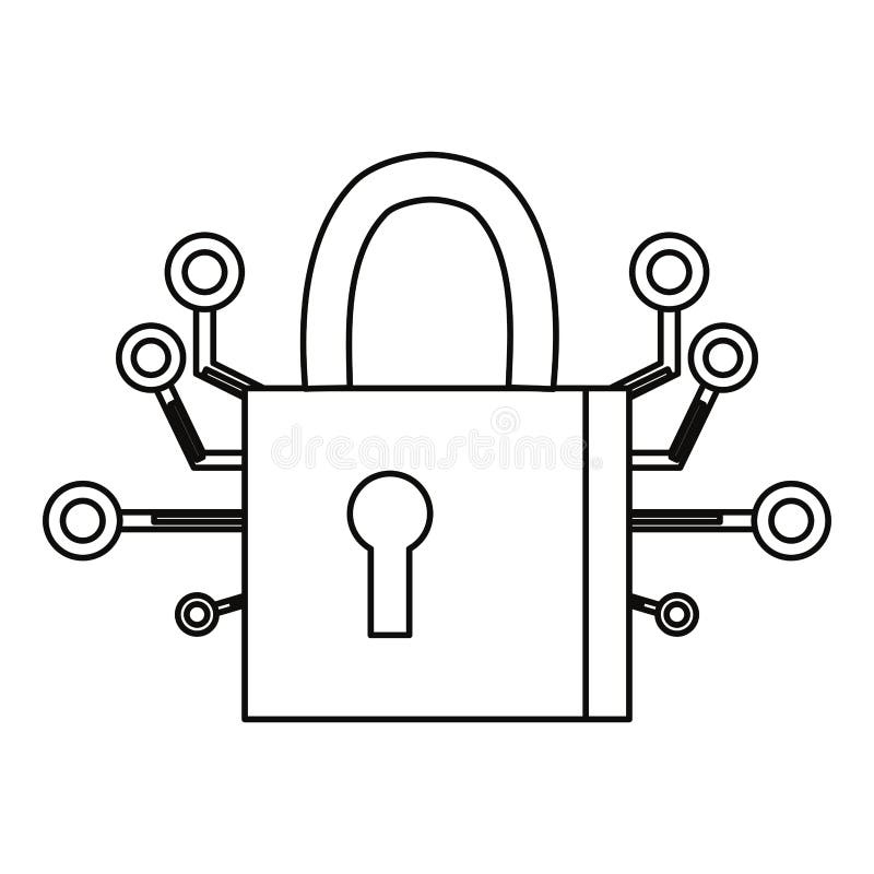 Cybersecurity Data Protection Stock Illustration - Illustration of lock ...