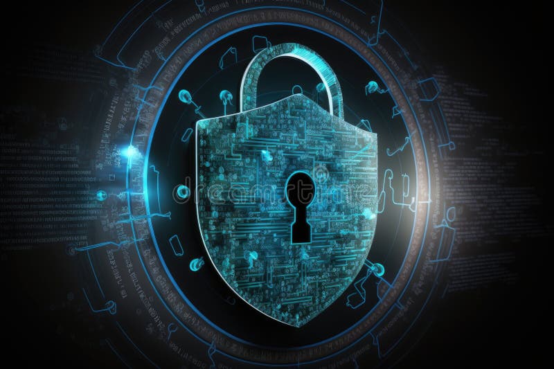 Cybersecurity Data Protection Business Technology Privacy Concept in the Form of a Digital Lock ...
