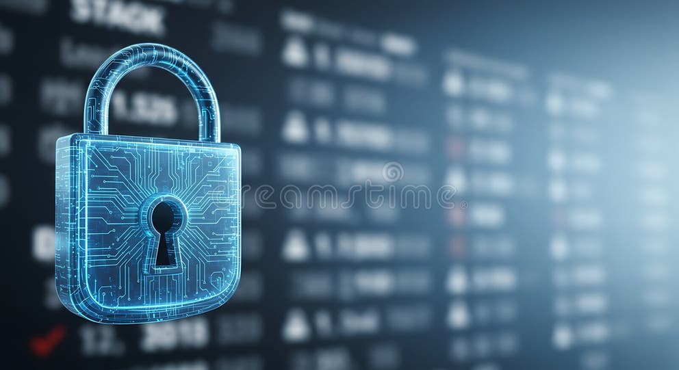 Cybersecurity Data Protection Digital Lock Encryption. Generative AI ...