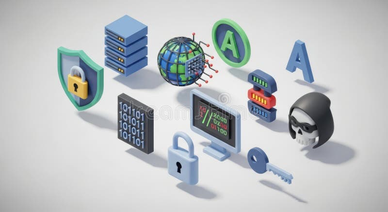 Cybersecurity and Data Protection Icons Network Security Digital Safety ...