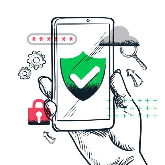 Cybersecurity, Data Protection, Online Privacy Concept. Hands with ...