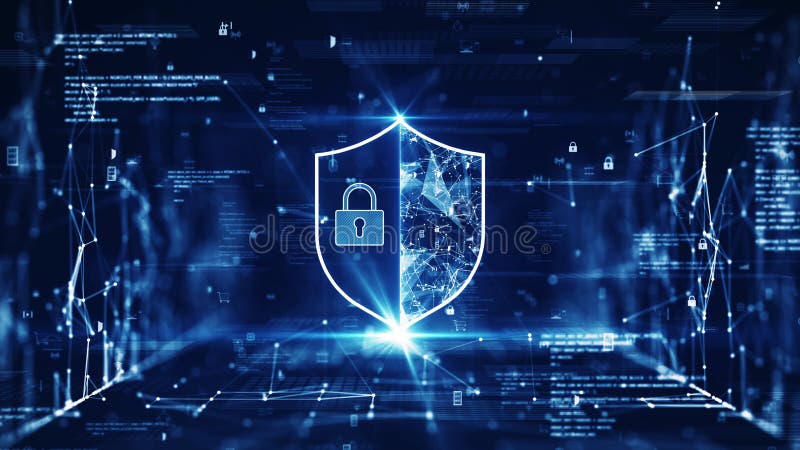 Data Code Connection Technology Concept To Protect Cybersecurity. Stock ...