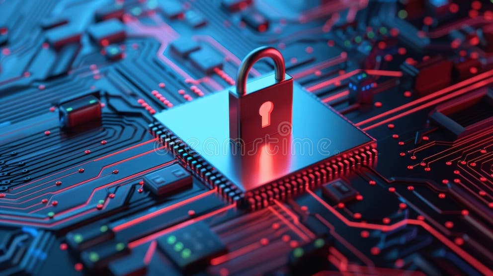 Cybersecurity and Data Protection Visualization Stock Illustration ...