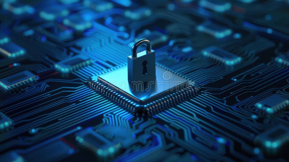 Cybersecurity and Data Protection Visualization Stock Illustration ...