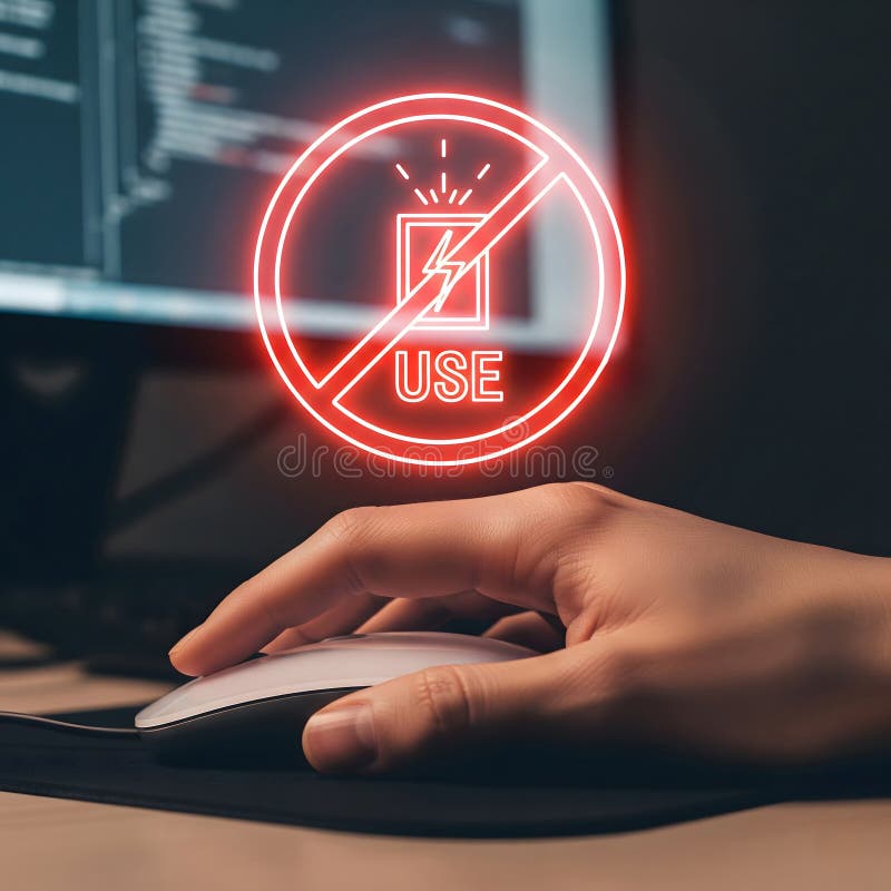 Cybersecurity and Data Risk Concept: a Person Using a Computer with an ...