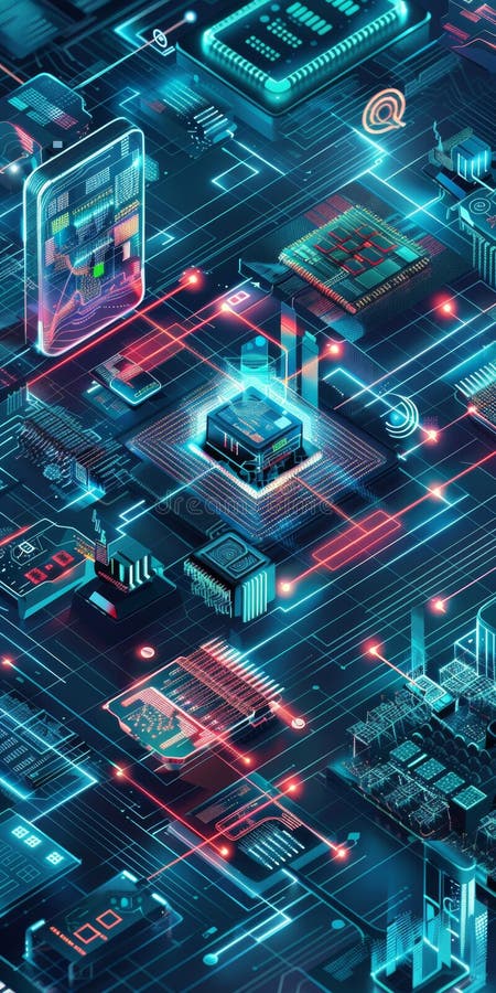 Cybersecurity Defense Systems Seen from a Top-down Angle. Stock ...