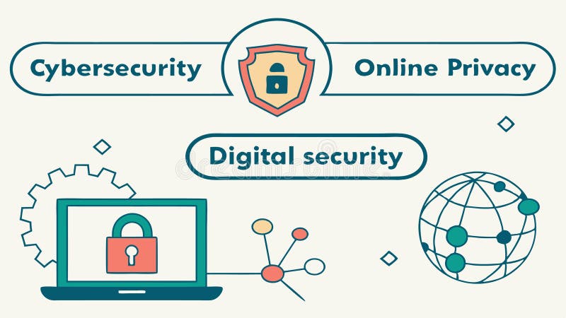 Cybersecurity Online Privacy and Digital Security Protection Generative AI Stock Vector ...