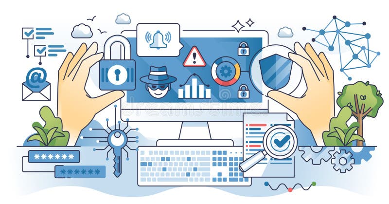 Cybersecurity Dictionary and Network Security Terms Outline Hands ...