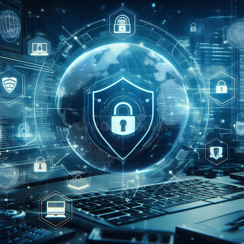 Cybersecurity Threats. Hacker Background Concept Stock Illustration ...