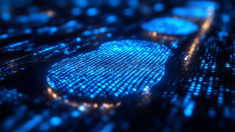 Cybersecurity Digital Footprints Made of Binary Code Stock Photo ...