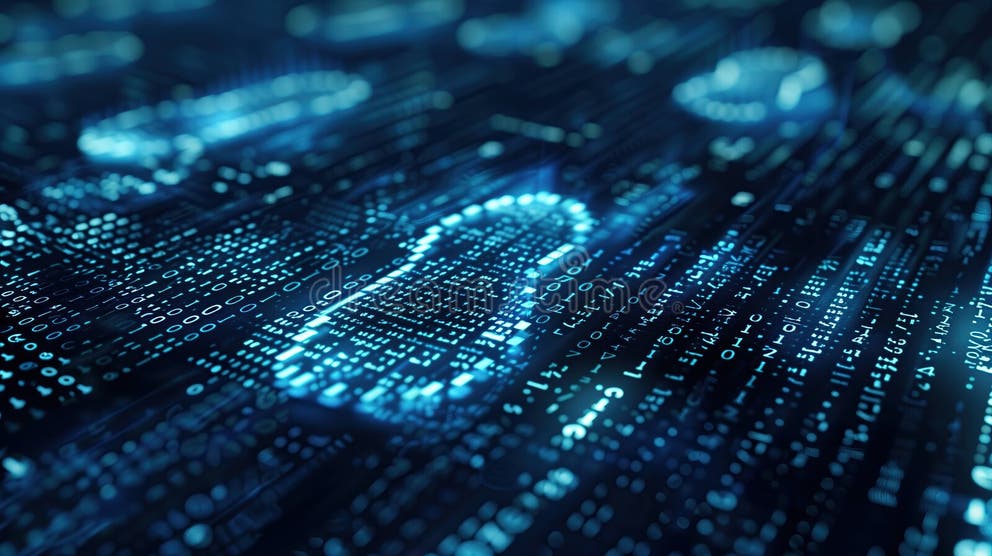 Cybersecurity Digital Footprints Made of Binary Code Stock Image ...