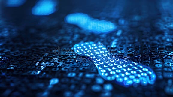 Cybersecurity Digital Footprints Made of Binary Code Stock Image ...