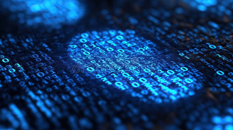 Cybersecurity Digital Footprints Made of Binary Code Stock Photo ...