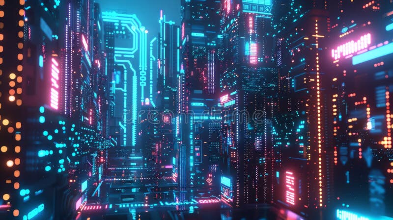 Cybersecurity Digital Fortress with Glowing Circuit Walls Stock Photo ...